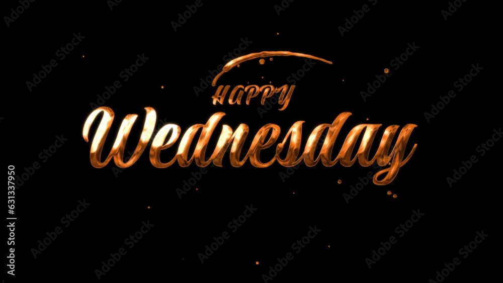animated text happy wednesday gold style, inkdrop Stock Video | Adobe Stock