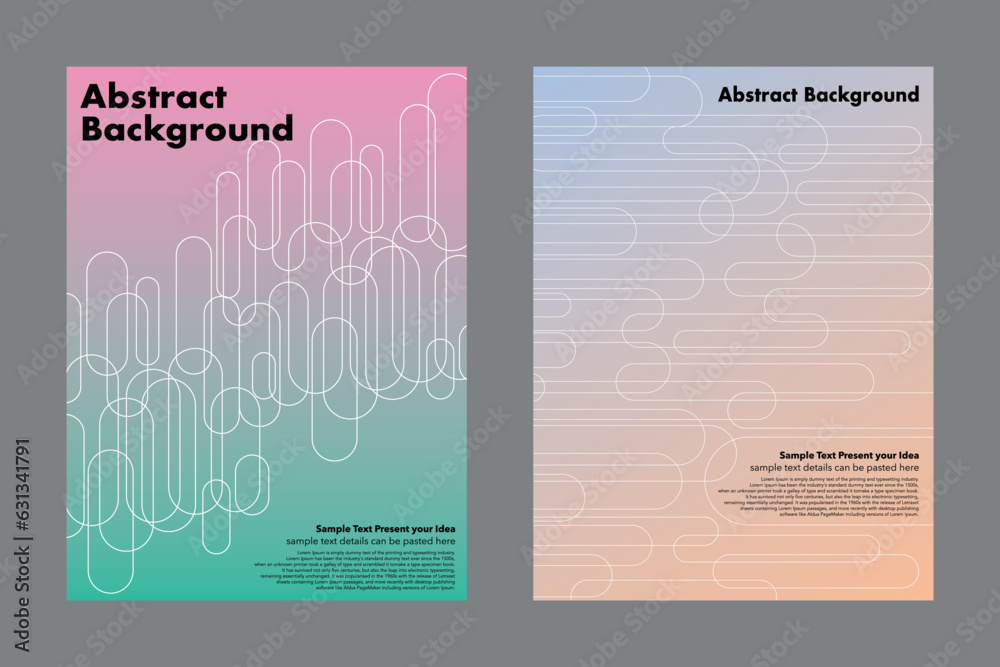 Abstract thin lines on gradient background, vector geometric graphic ...