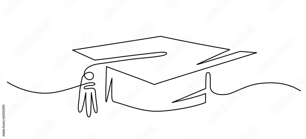 graduation cap line art Stock Vector | Adobe Stock