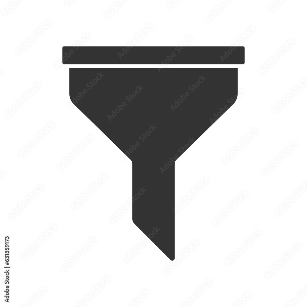 Vector illustration of filter funnel icon in dark color and transparent ...