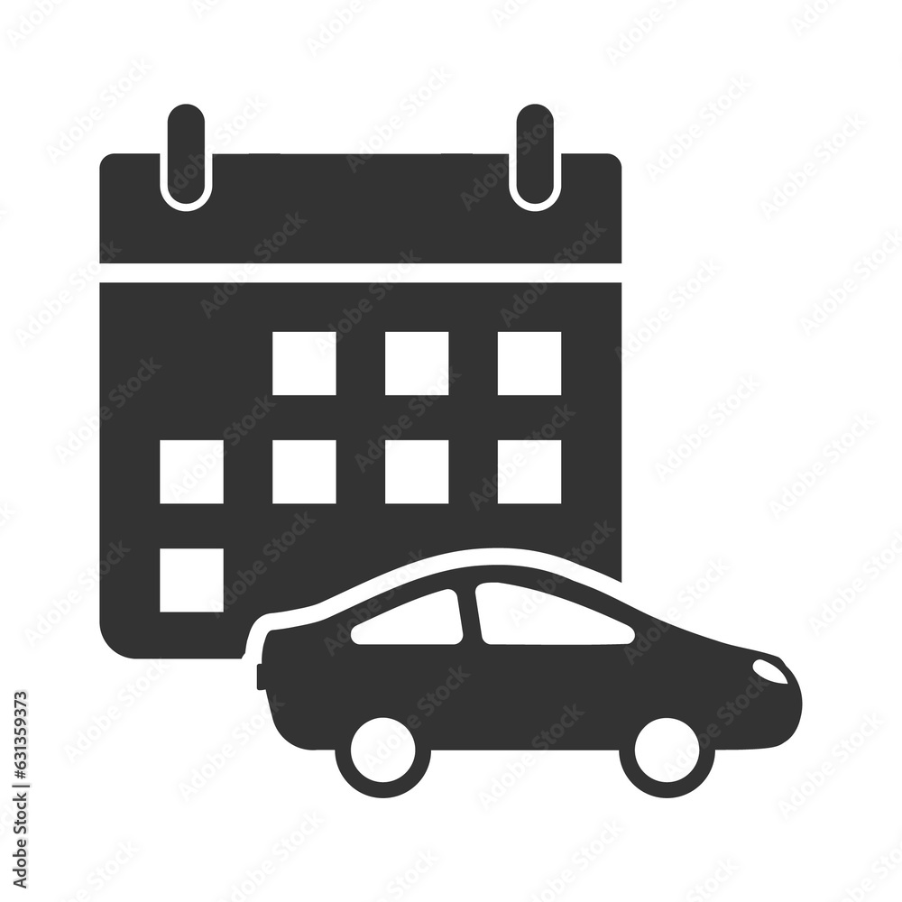 Vector illustration of car schedule icon in dark color and transparent ...