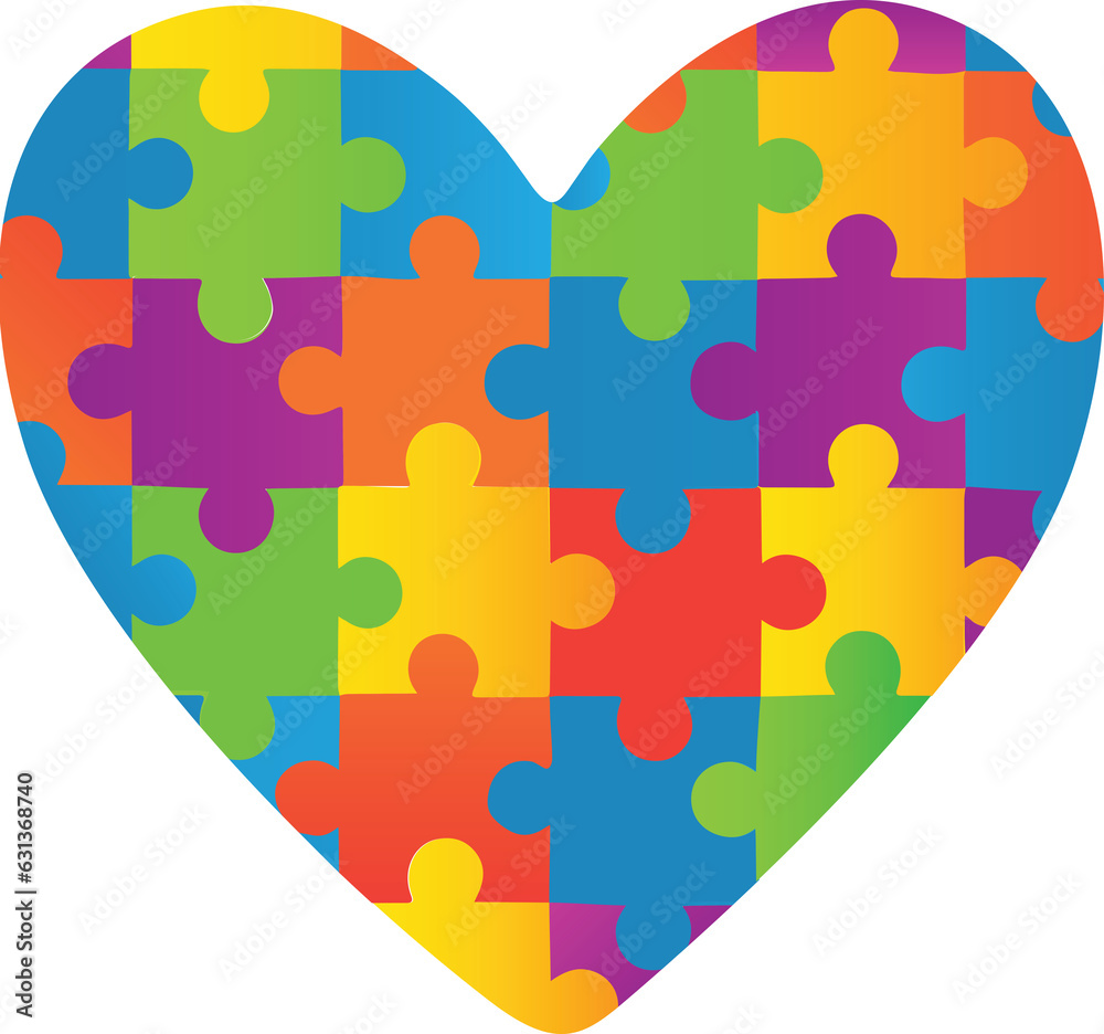 Digital png illustration of heart and puzzles on transparent background ...