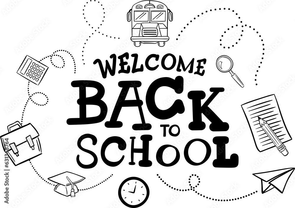 Digital png illustration of welcome back to school text on transparent ...