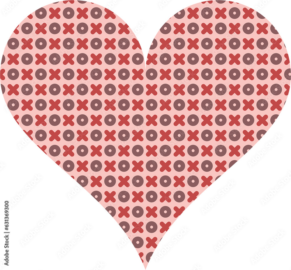 Digital png illustration of heart with pattern on transparent ...