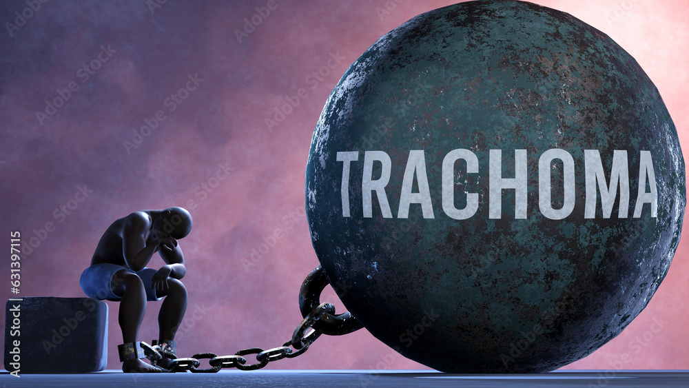 Trachoma - a metaphor showing human struggle with Trachoma. Resigned ...