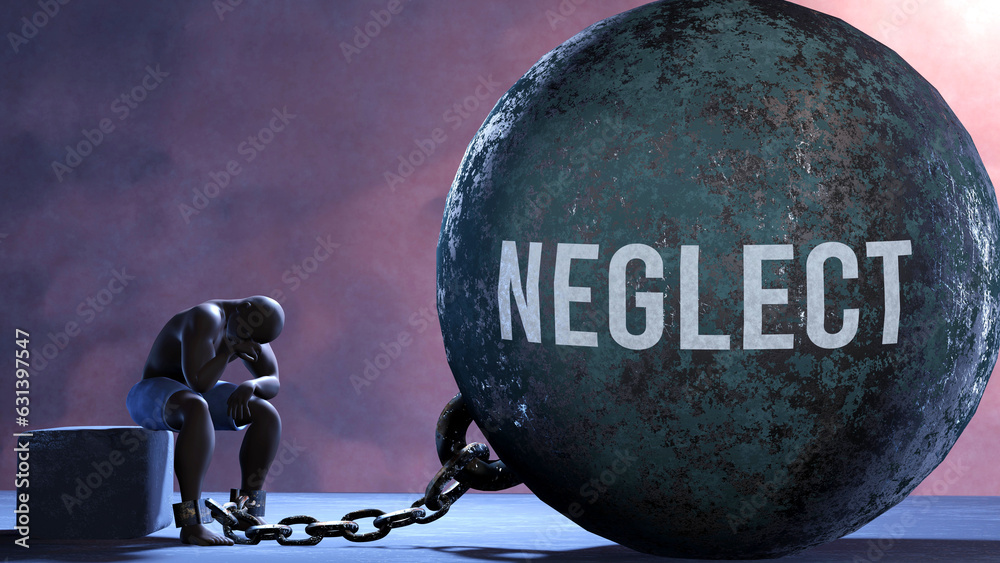 Neglect - a metaphor showing human struggle with Neglect. Resigned and ...