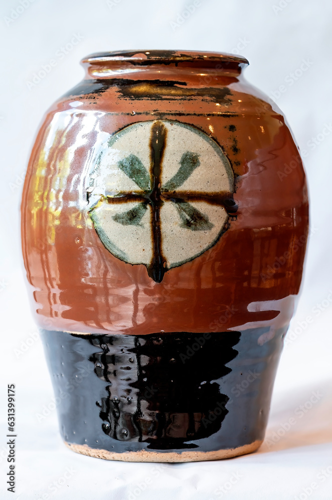 Ceramic pottery vase from Mashiko, a town in Tochigi, Japan, famous for ...