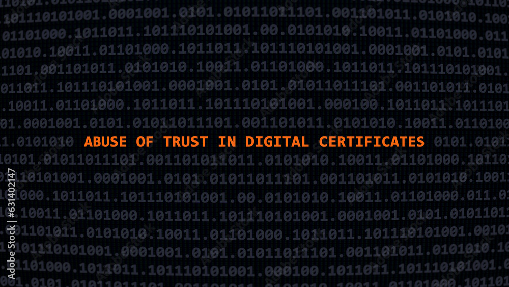 Cyber attack abuse of trust in digital certificates. Vulnerability text ...
