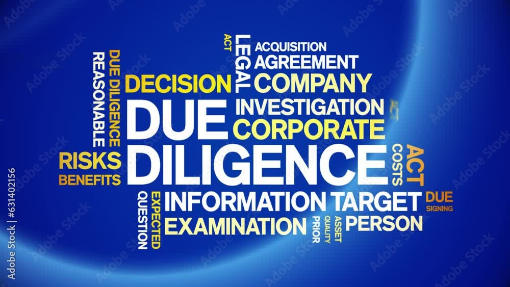 Due Diligence animated tag word cloud;text design animation kinetic ...