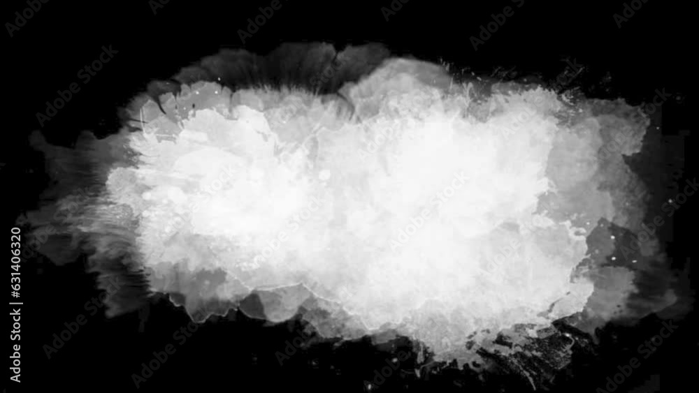Abstract ink splatter transition in black and white seamless loop ...