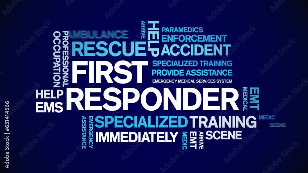 First Responder animated tag word cloud;text design animation kinetic ...