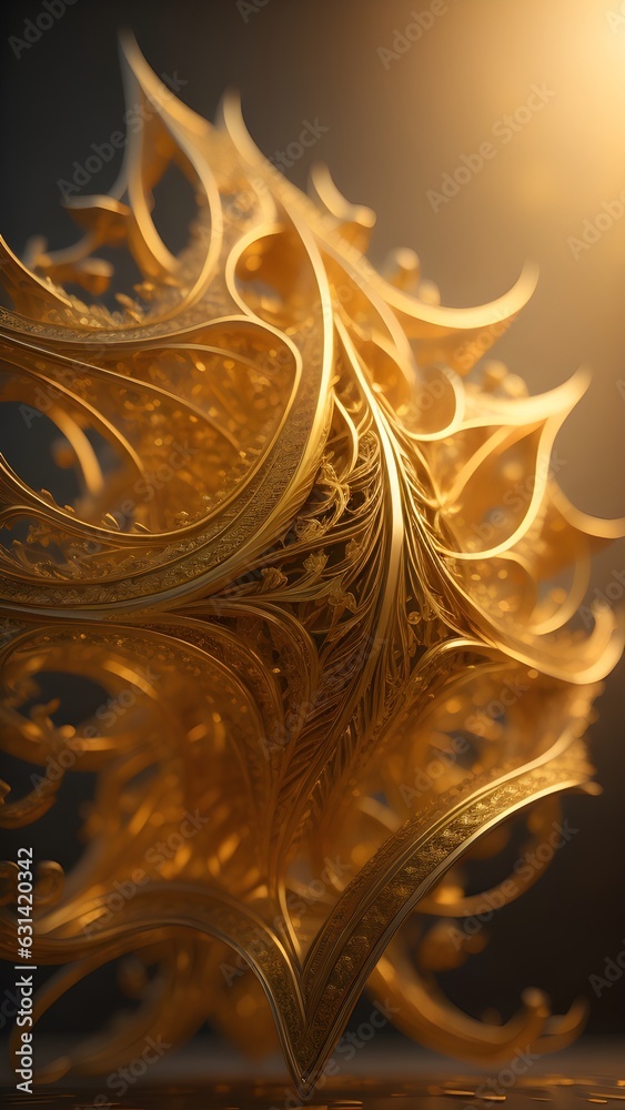 3D Golden Abstract Structure Wallpaper Stock Photo | Adobe Stock