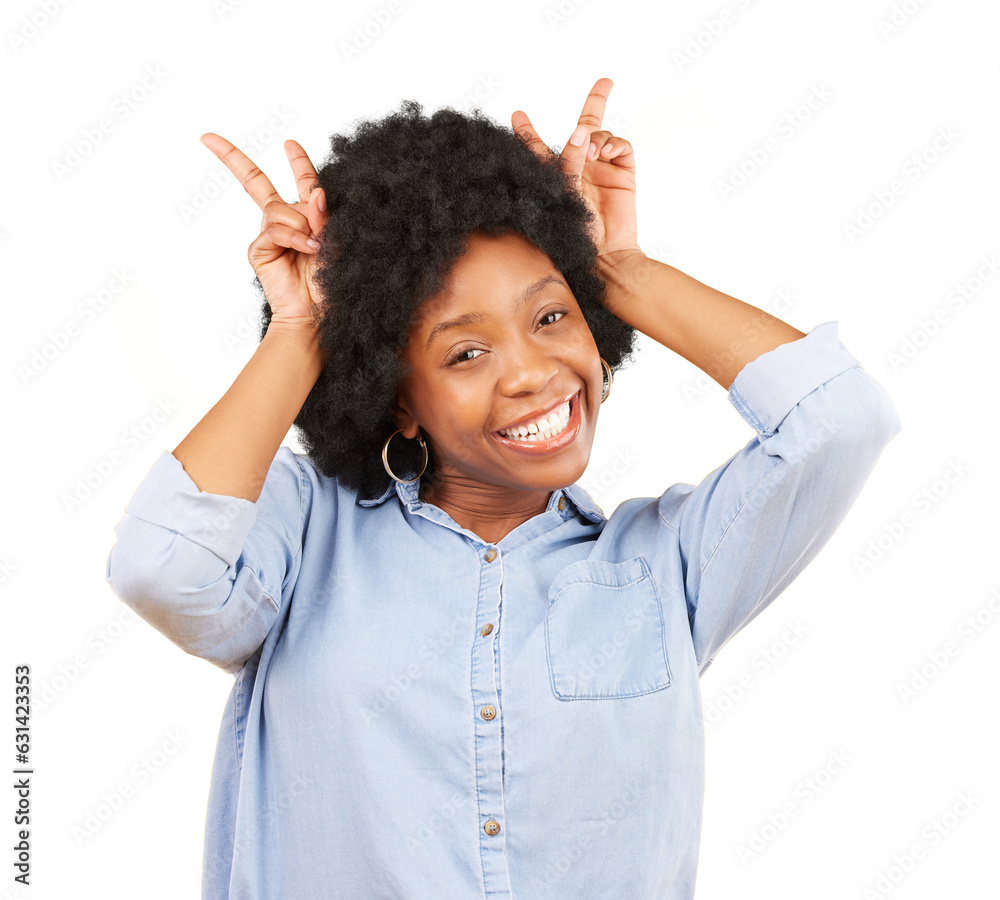 Goofy, smile and portrait of a black woman, funny and silly girl ...