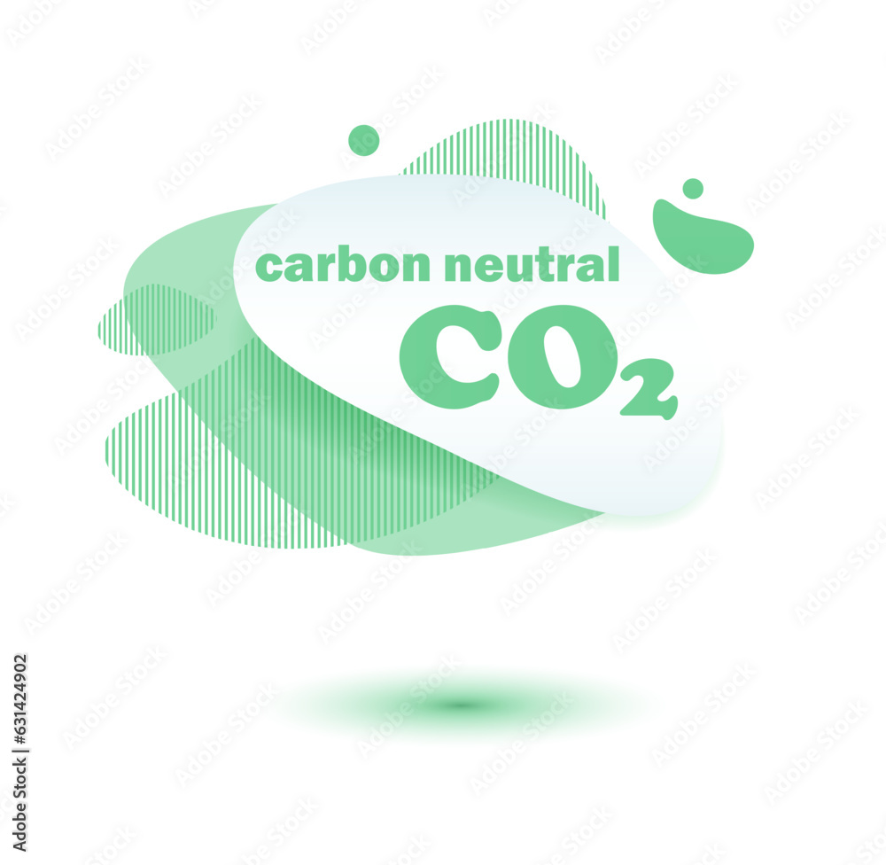 Neutral carbon CO2 stamp. Stiker neutral carbon dioxyde footprint Stock ...