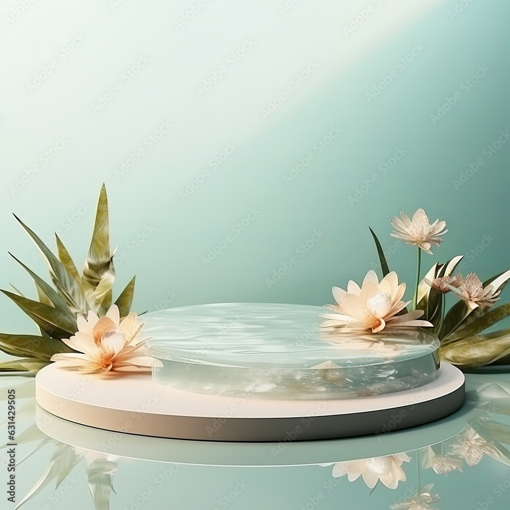 podiem stage product display temlate design blank stage with nature ...
