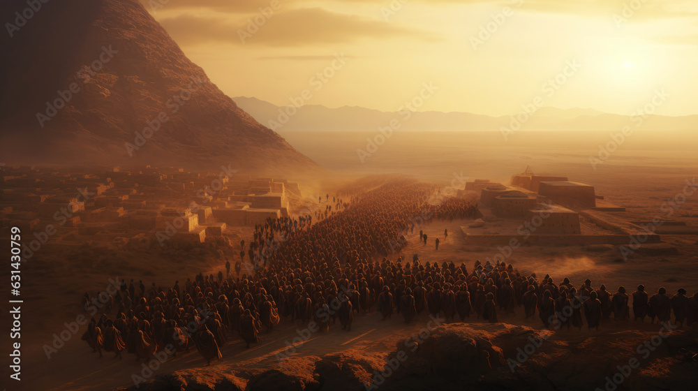 The “exodus” of the Israelites from Egypt Stock Photo | Adobe Stock
