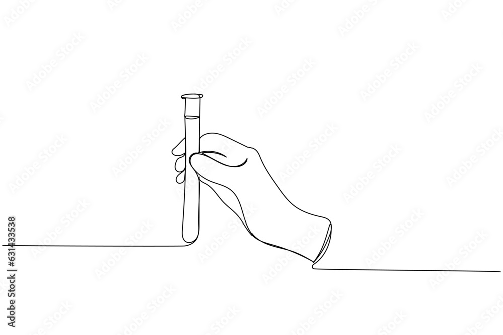 Vetor de Test tube in hand, medical tests, medical supplies, equipment ...