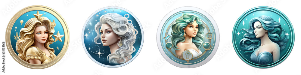 Virgo clipart collection, vector, icons isolated on transparent ...