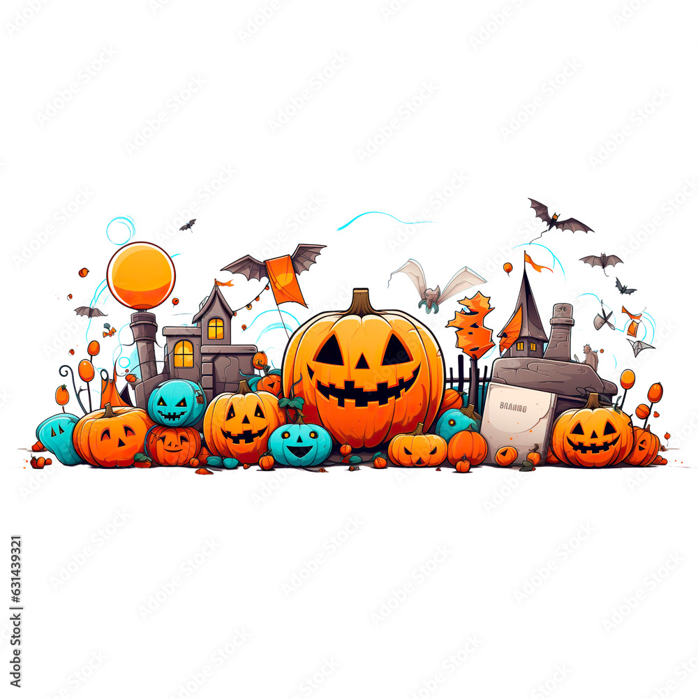 halloween cartoon animation on a transparent background Stock ...