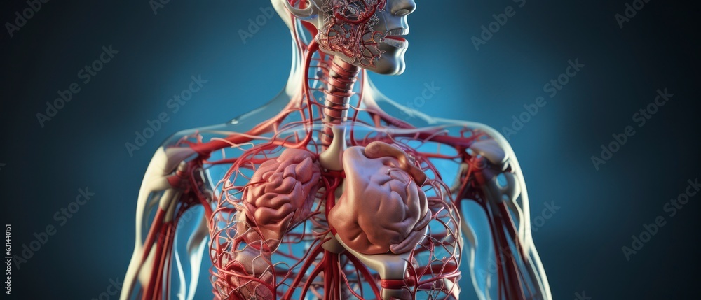 3D human body with internal organs Stock Illustration | Adobe Stock