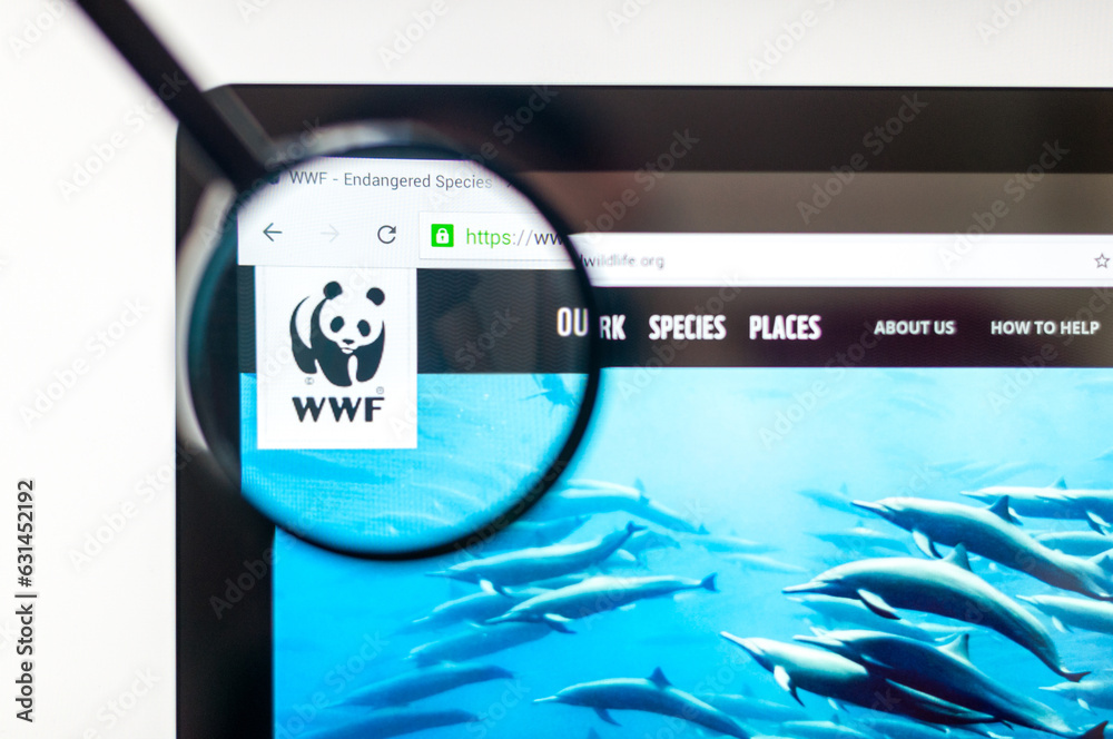 WWF website homepage. WWF logo visible Stock Photo | Adobe Stock