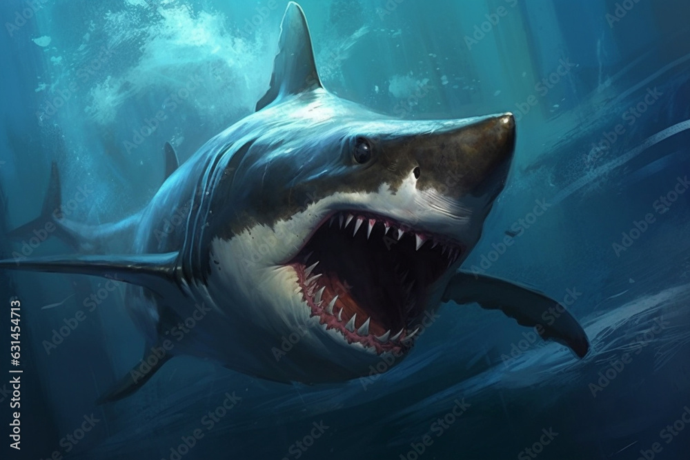 Encounter the terrifying presence of a massive killer shark lurking ...