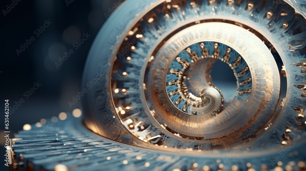 Fibonacci Sequence In Nature Machine Learning And Neural Network Concept Stock Illustration