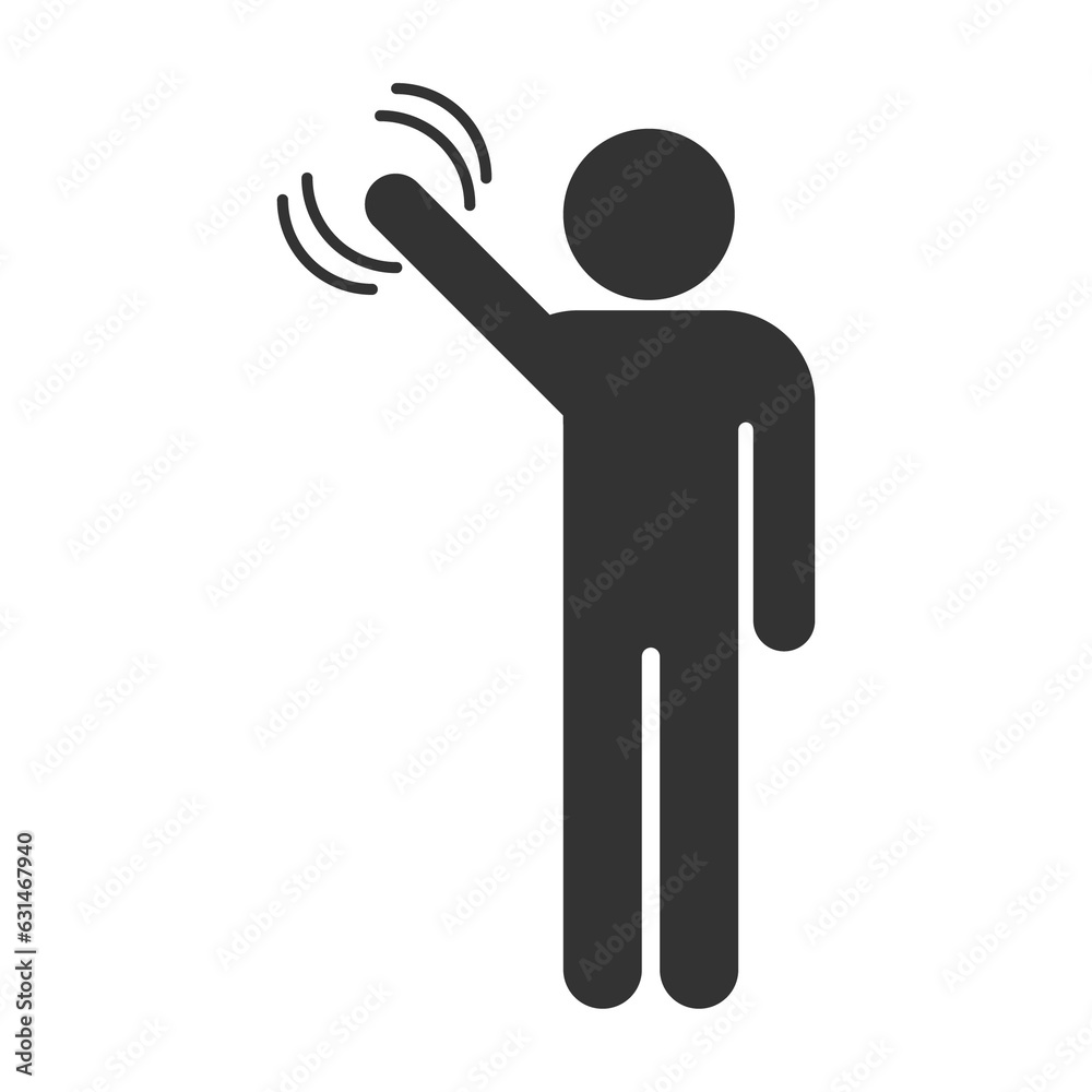 Vector illustration of wave hands icon in dark color and transparent ...