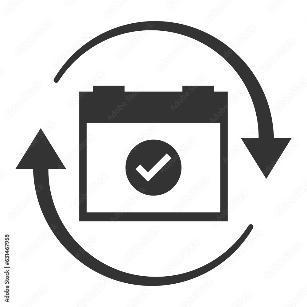 Vector illustration of reschedule icon in dark color and transparent ...