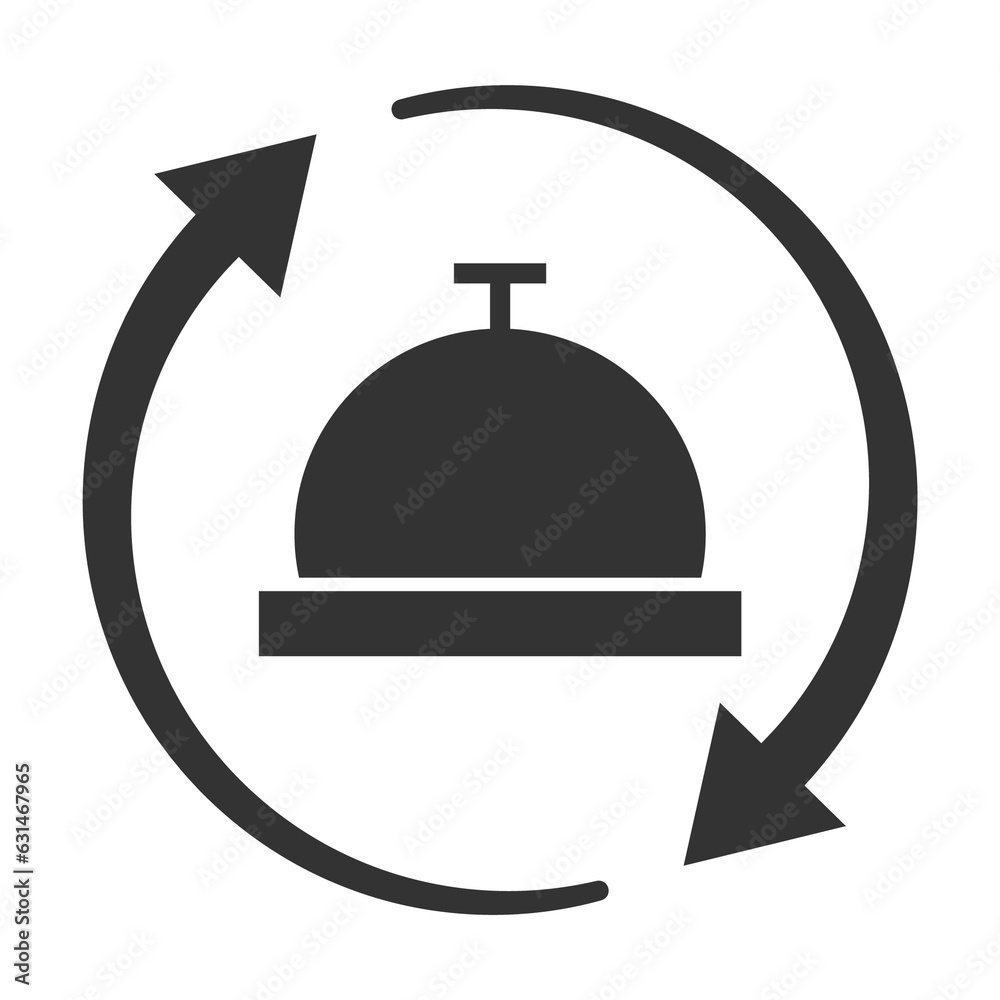 Vector illustration of press the bell again icon in dark color and ...
