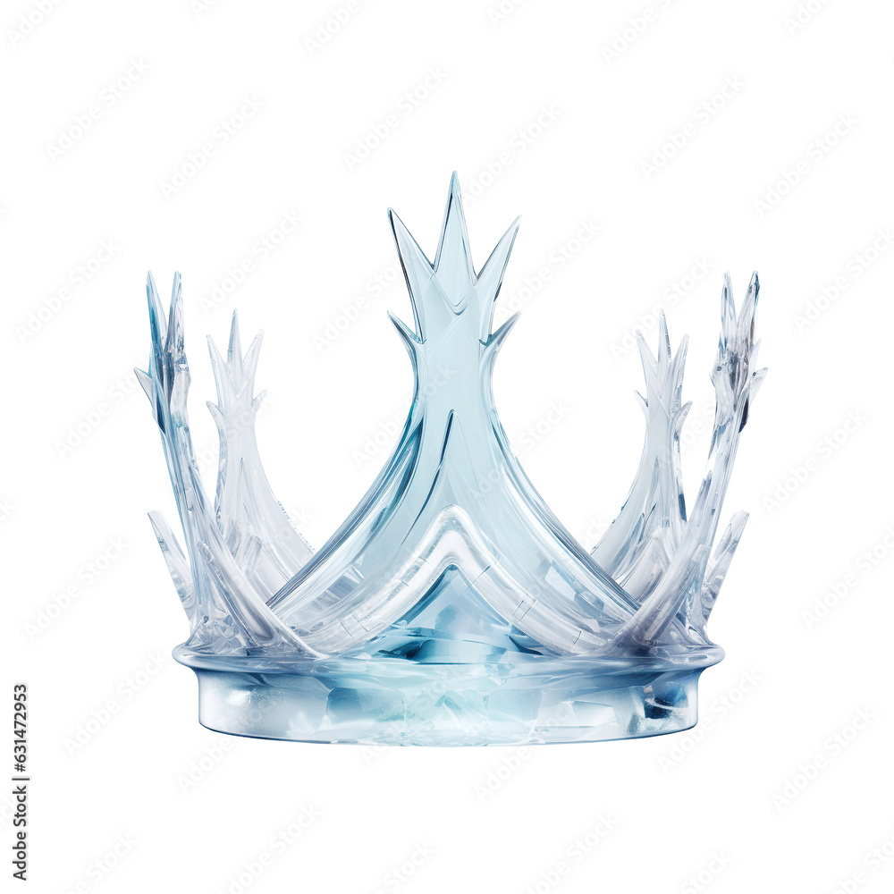 Crystal or icy crown isolated, crystal crown on a transparent ...