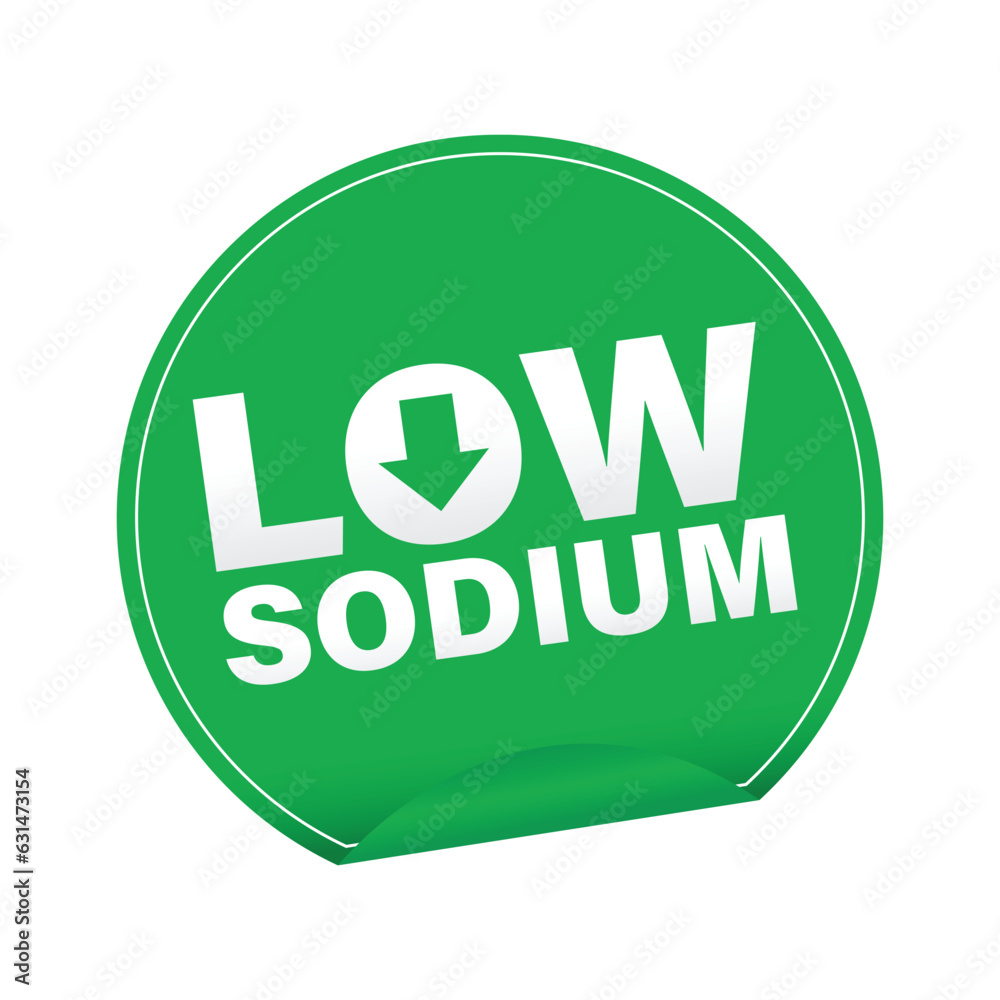 Low Sodium Logo, Icon, Badge, symbol, stamp, green, arrow, flat vector ...