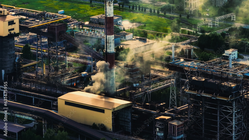 Smog and pollution concept and global warming concept, coal fired power ...