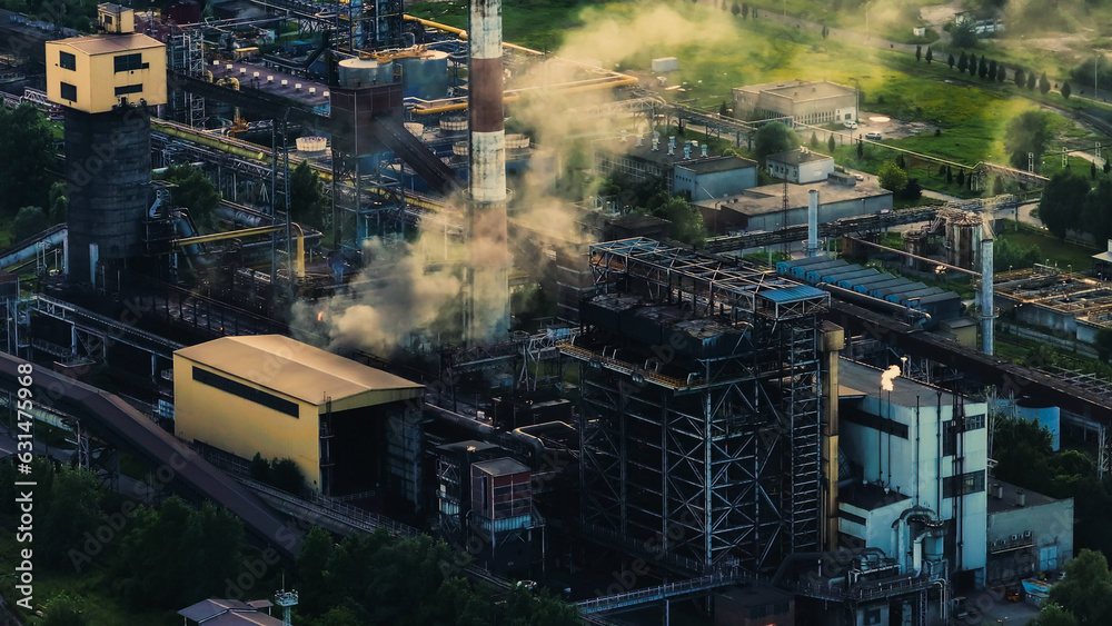 Smog and pollution concept and global warming concept, coal fired power ...