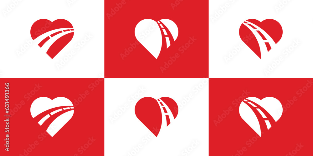 love and road icon vector element inspiration Stock Vector | Adobe Stock