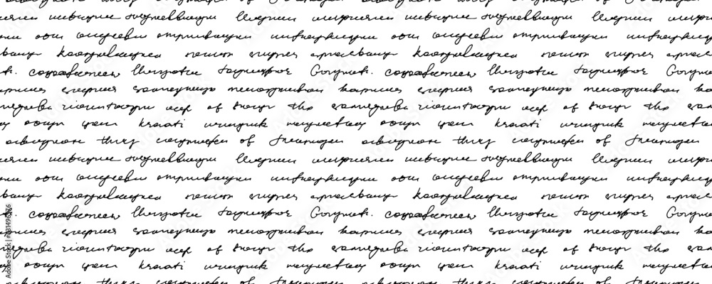 Handwritten illegible text vector seamless pattern. Hand written text ...
