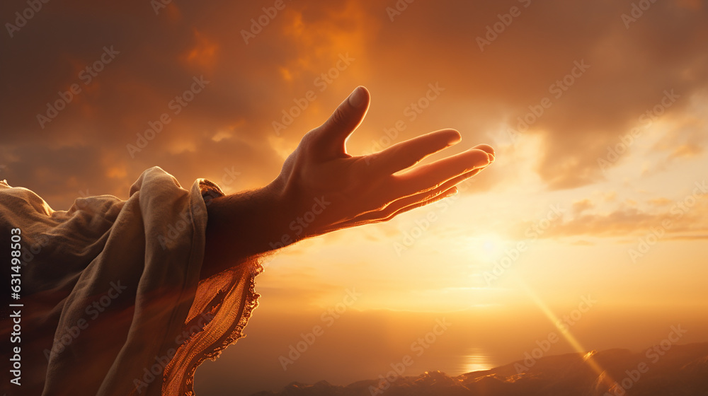 jesus cristo estendendo a mão para a luz, jesus luz do mundo Stock ...