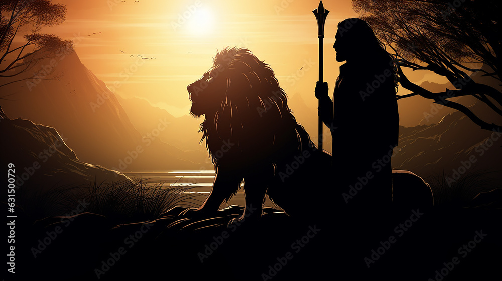 leão da tribo de juda com jesus cristo, fé cristã Stock Illustration ...