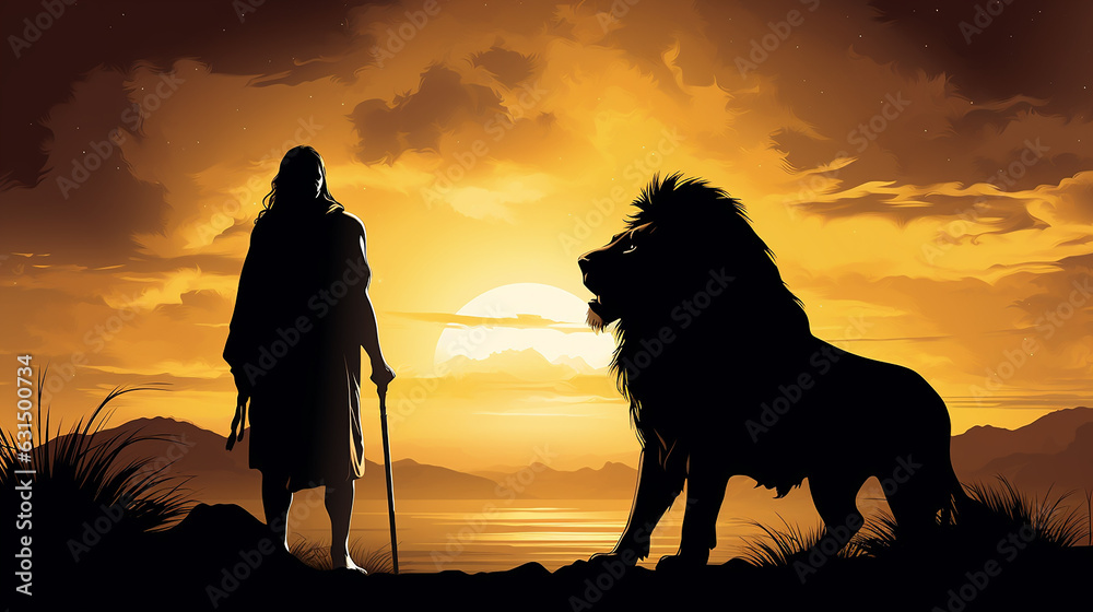 leão da tribo de juda com jesus cristo, fé cristã Stock Illustration ...