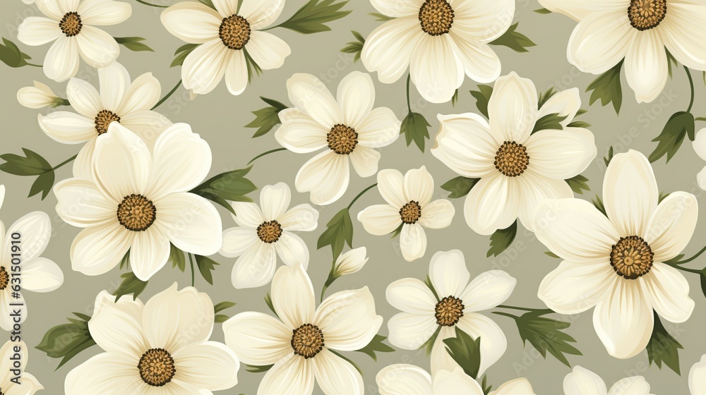 White flowers texture background. Design art Stock Illustration | Adobe ...