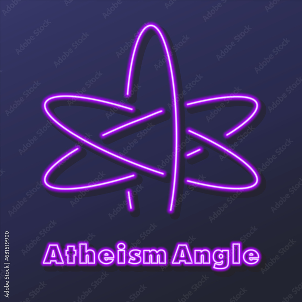 Atheism Angle neon sign, modern glowing banner design, colorful modern ...