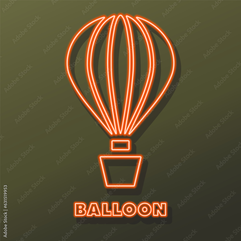 balloon neon sign, modern glowing banner design, colorful modern design ...