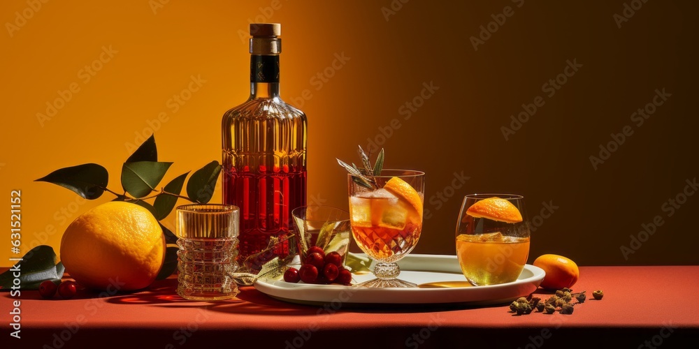 cóctel lujoso de ron con naranja, invitación bar cócteles de lujo ...