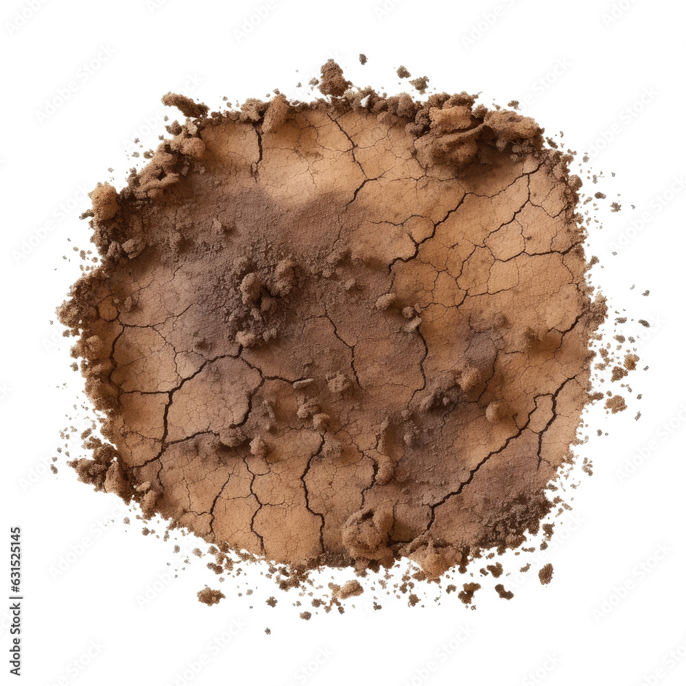 Soil stains on white backround, top view. Stock Photo | Adobe Stock