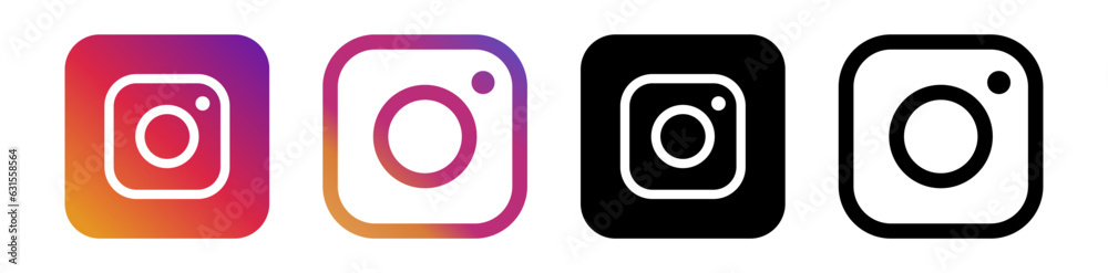 Social media set icons. Instagram collection icons. Instagram Logo ...