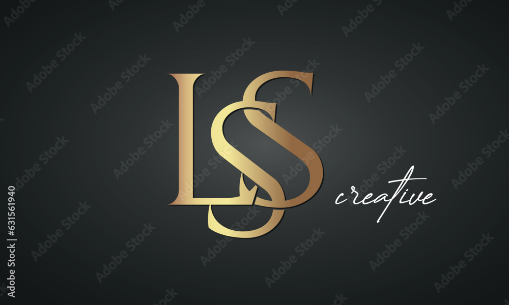 luxury letters LSS golden logo icon premium monogram, creative royal ...