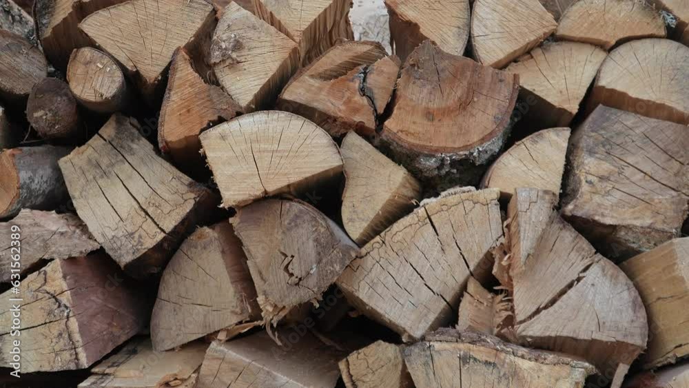 pile stack of firewood chopped wood stacked up ready for winter Stock ...