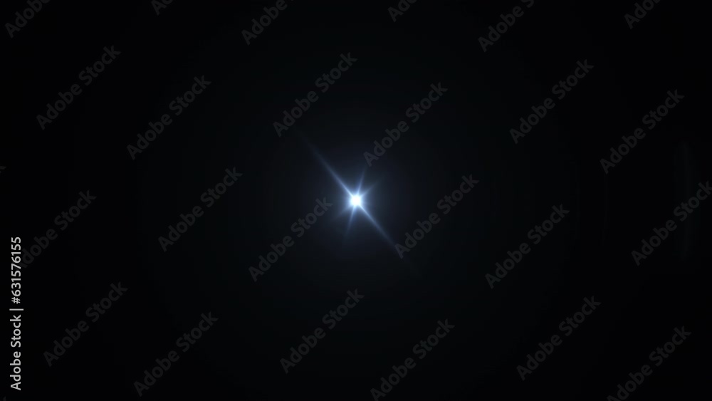Abstract loop center blue star optical shine light lens flares ...