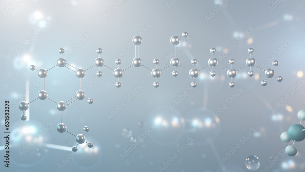 gingerol molecular structure, 3d model molecule, phenolic phytochemical ...