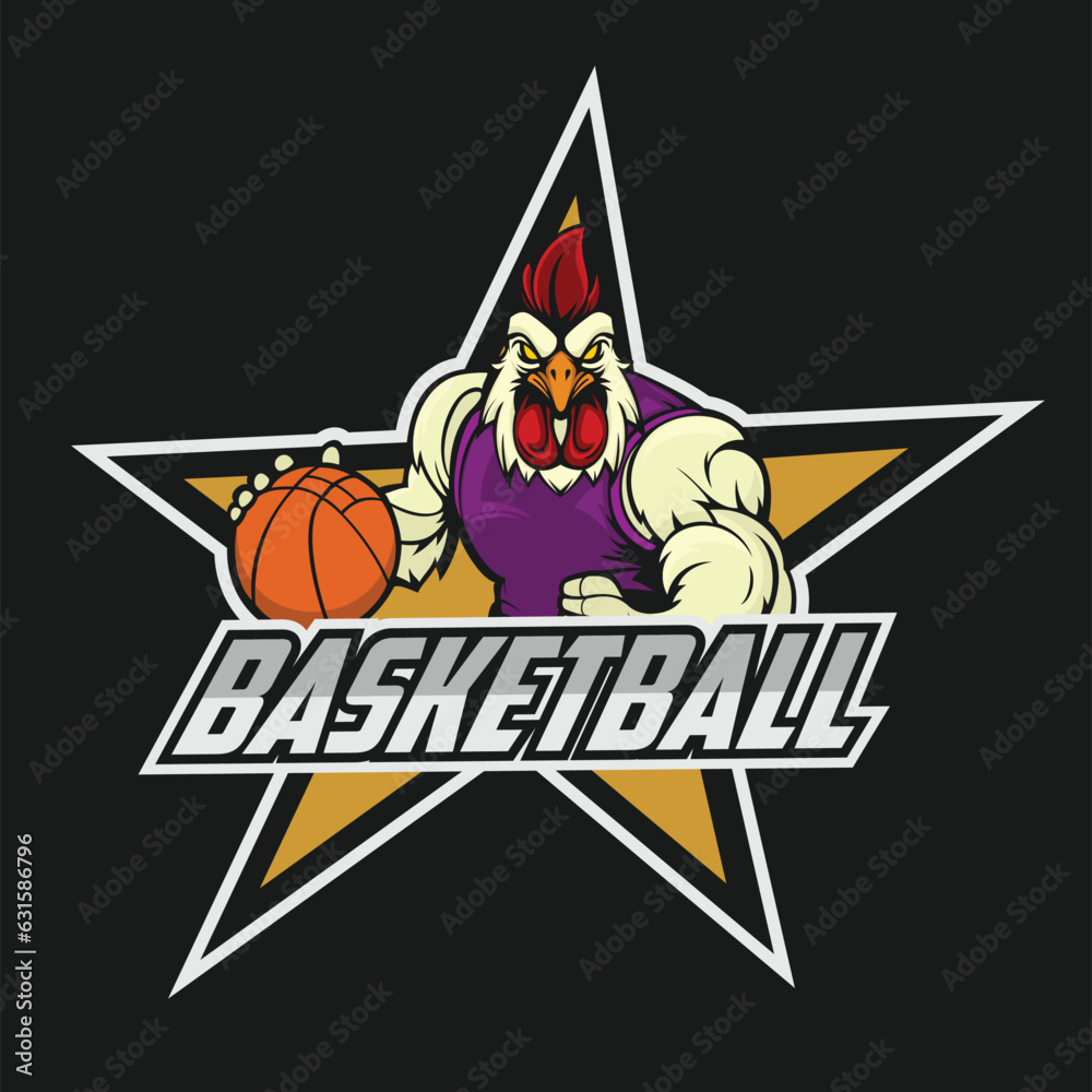 basketball logo chicken vector art illustration design Stock Vector ...